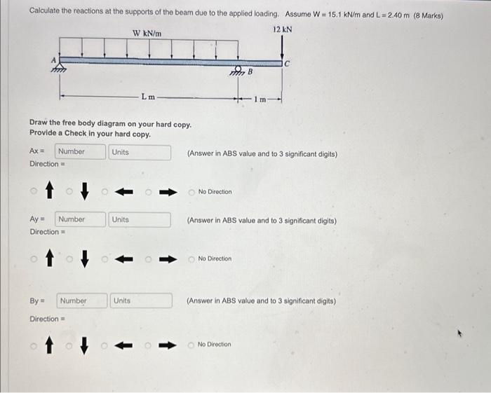Solved Calculate the reactions at the supports of the beam | Chegg.com