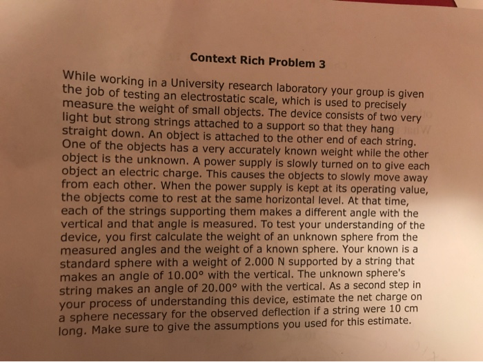 Solved Context Rich Problem 3 while working in a University | Chegg.com