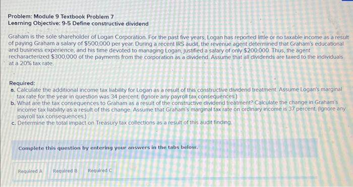 Solved Problem: Module 9 Textbook Problem 7 Learning | Chegg.com