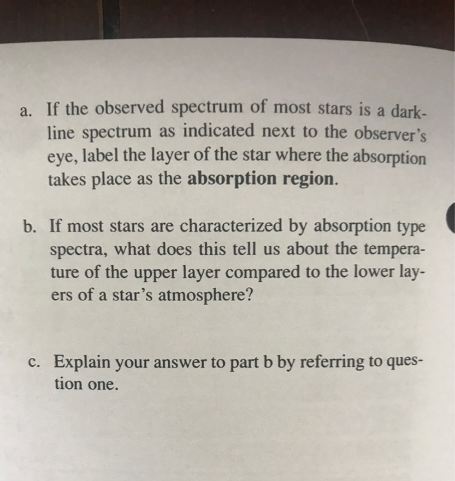 Solved 2. A simplified cross-section of a star's atmosphere | Chegg.com
