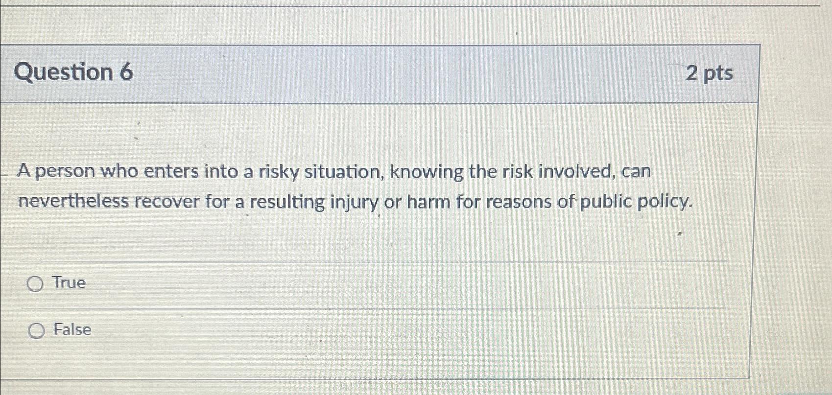 Solved Question 62 ﻿ptsA person who enters into a risky | Chegg.com