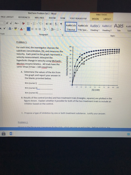 Solved BioChem Problem Set 2 - Word REFERENCES MAILINGS | Chegg.com