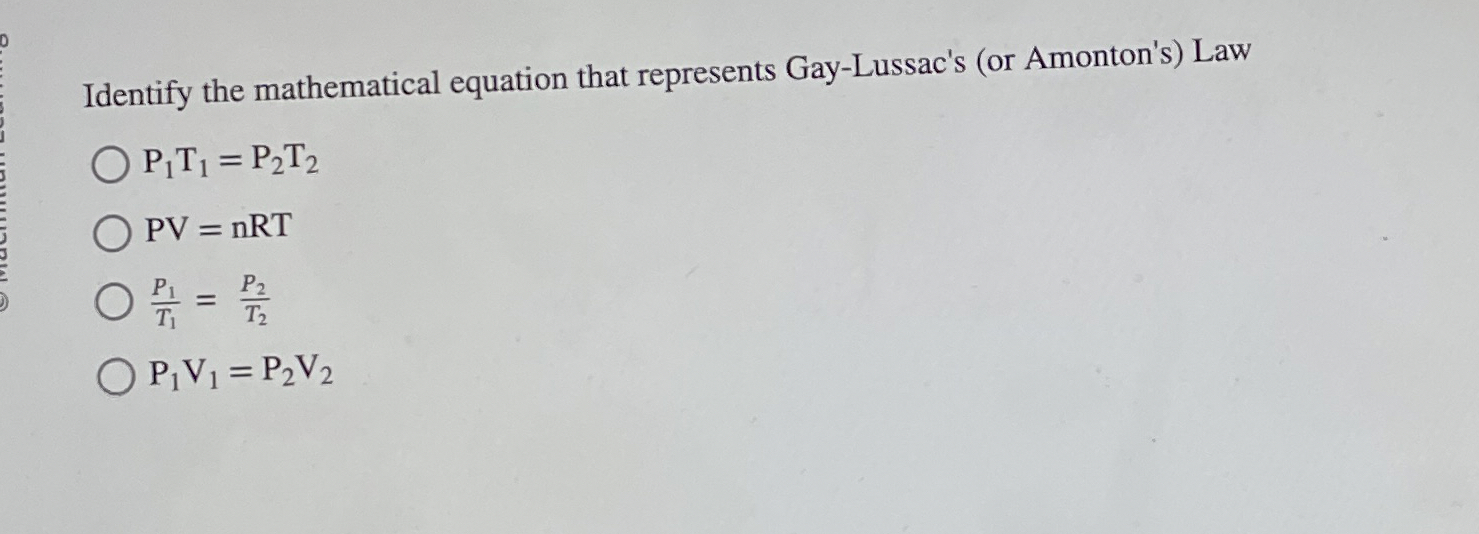 Solved Identify the mathematical equation that represents | Chegg.com