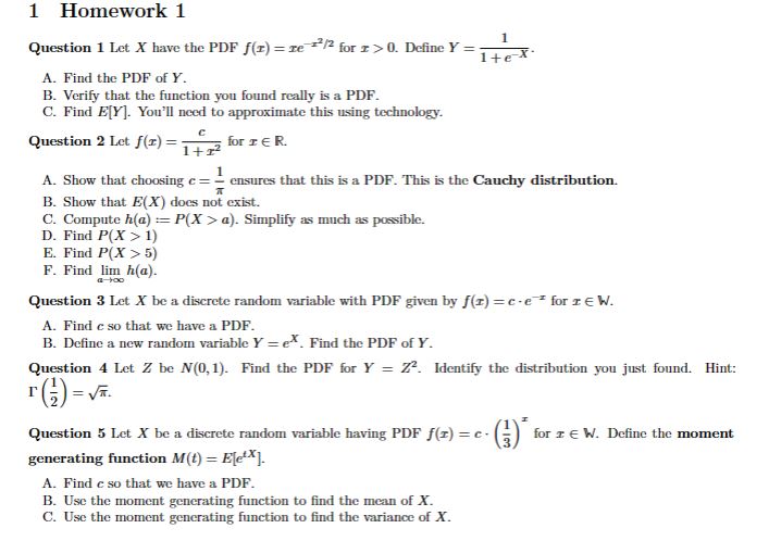 Solved 1 ﻿Homework 1Question 1 ﻿Let x ﻿have the PDF | Chegg.com