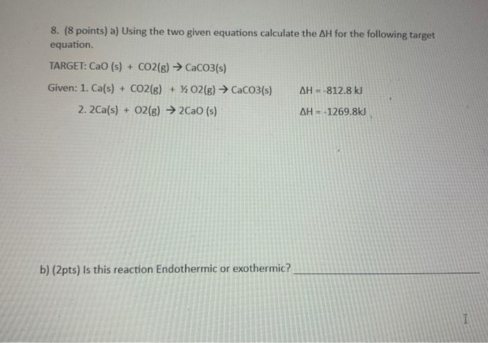 Solved 9. (8 Points) a) When potassium chloride reacts with | Chegg.com