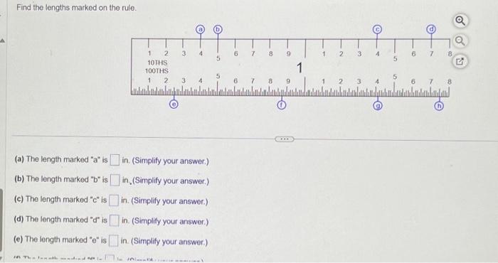 Solved Find the lengths marked on the rule. (a) The length | Chegg.com
