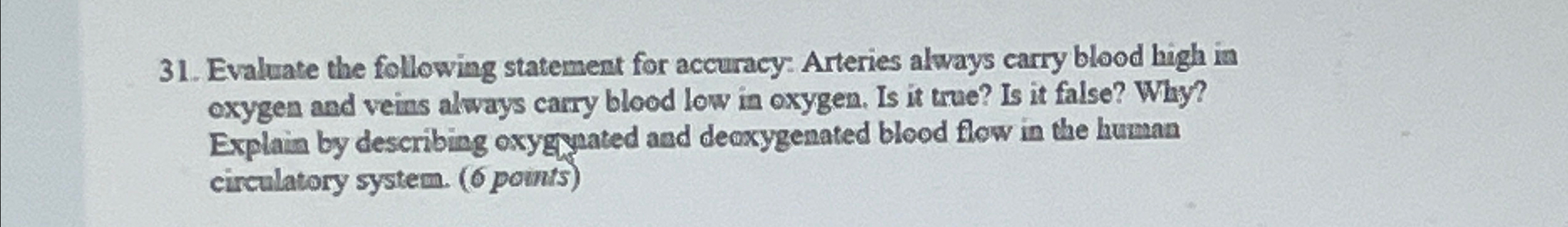 Solved Evaluate the following statement for accuracy: | Chegg.com