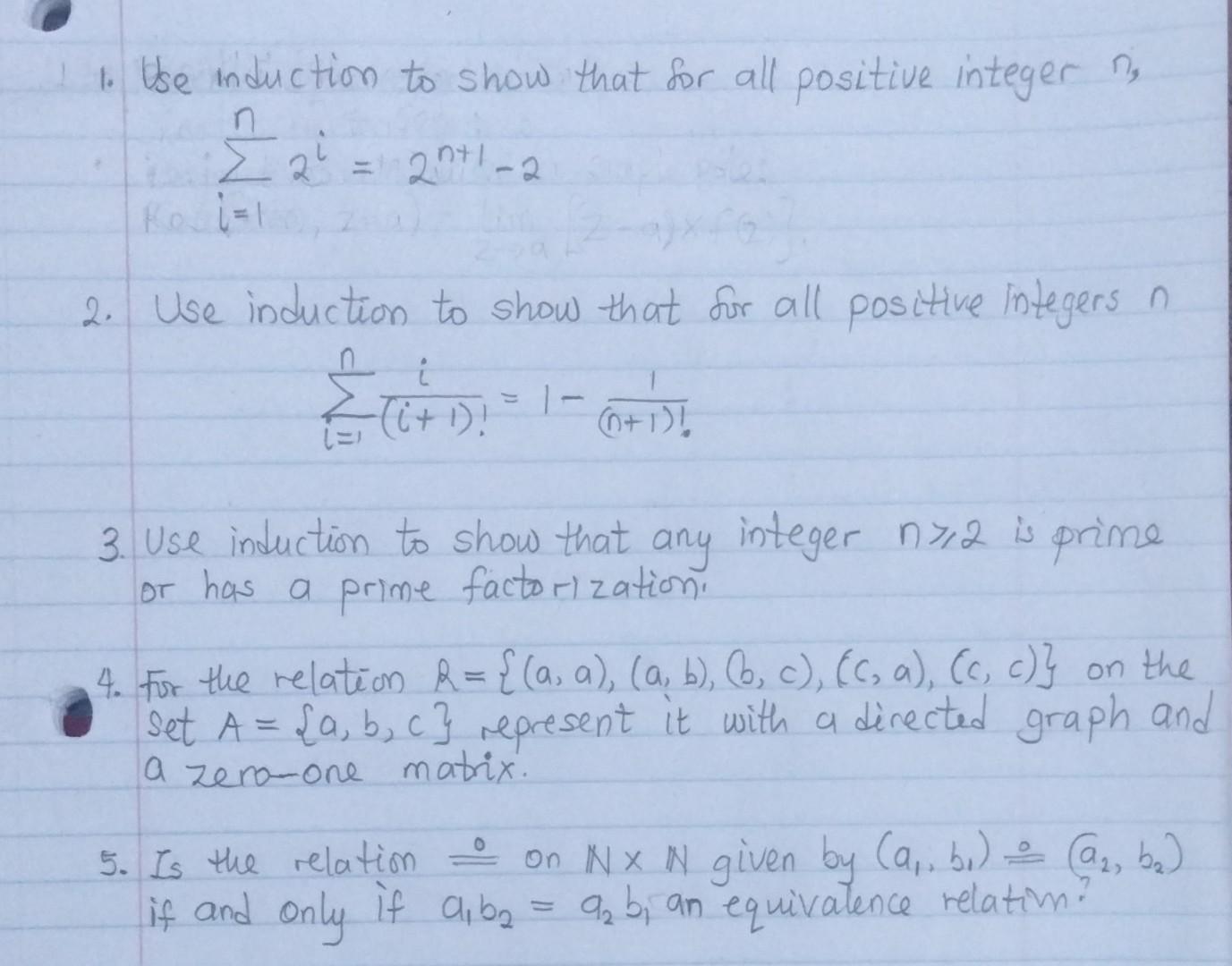 Solved 1. Use induction to show that for all positive | Chegg.com