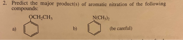 Solved 2. Predict the major product(s) of aromatic nitration | Chegg.com