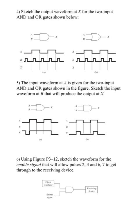 Solved 4 Sketch The Output Waveform At X For The Two Input