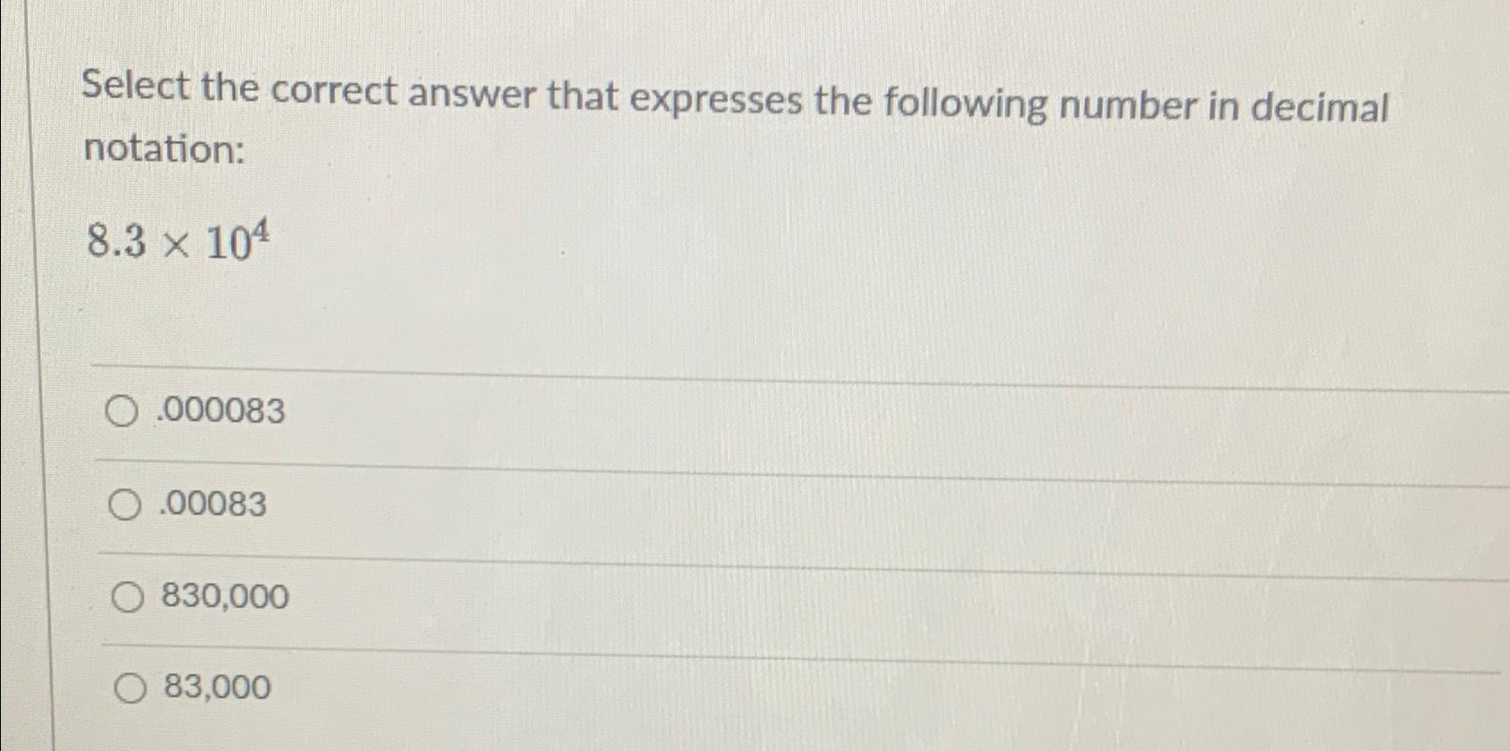 Solved Select the correct answer that expresses the | Chegg.com