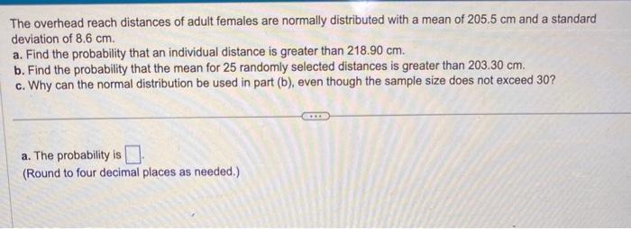 Solved Use the given data values (a sample of female arm | Chegg.com