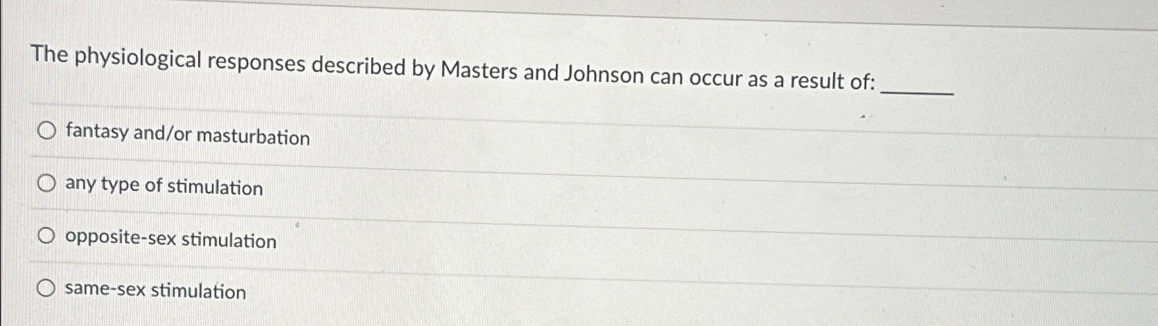 Solved The physiological responses described by Masters and | Chegg.com