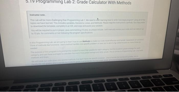 5. 19 Programming Lab 2: Grade Calculator With | Chegg.com