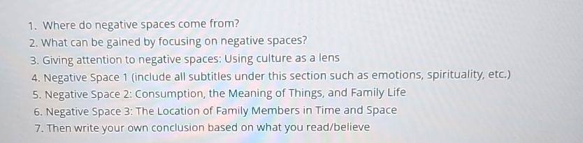 Solved Where do negative spaces come from?What can be gained | Chegg.com