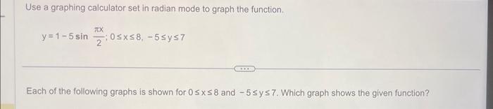 Solved Use a graphing calculator set in radian mode to graph | Chegg.com