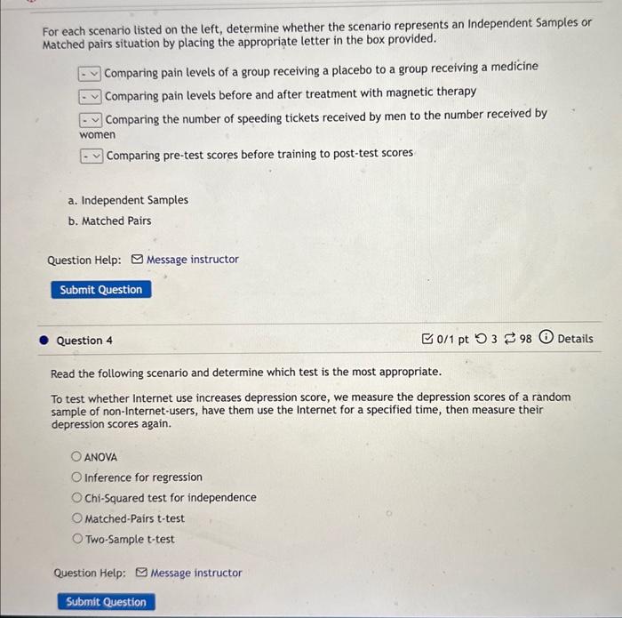 Solved For each scenario listed on the left, determine | Chegg.com
