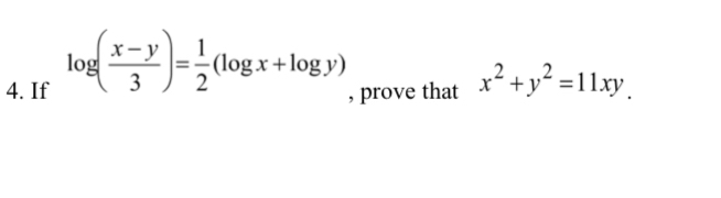Solved If log(x-y3)=12(logx+logy) , ﻿prove that x2+y2=11xy. | Chegg.com