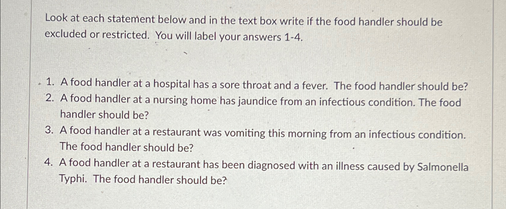 Solved Look at each statement below and in the text box | Chegg.com