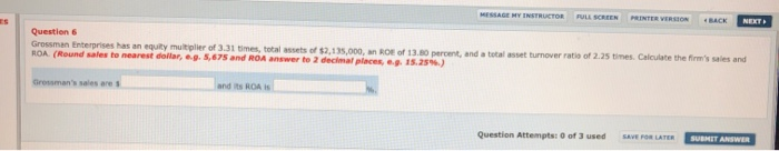 Solved MESSAGE HY INSTRUCTOR FULL SCREEN PRINTER VERSION | Chegg.com