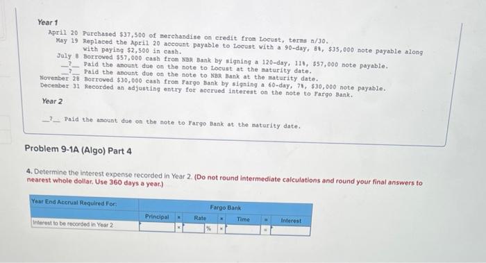 Solved Required information Problem 9-1A (Algo) Short-term | Chegg.com