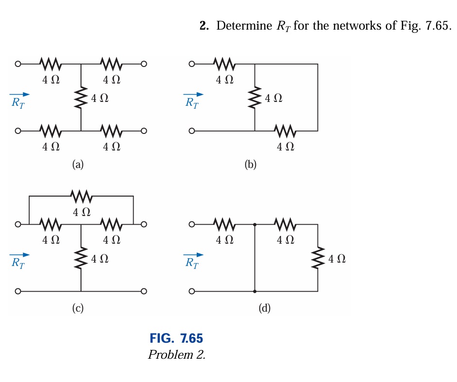 Solved Determine RT for the networks of Fig. 7.65. | Chegg.com