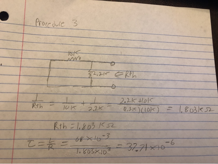 Solved I alredy calculated the time constant and Rth for the | Chegg.com