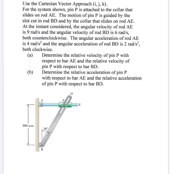 Solved Use the Cartesian Vector Approach (i, j, k). For the | Chegg.com