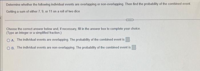 Solved Determine whether the following individual events are | Chegg.com