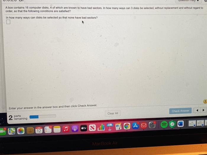 Solved Abox contains 16 computer disks, 4 of which are known | Chegg.com