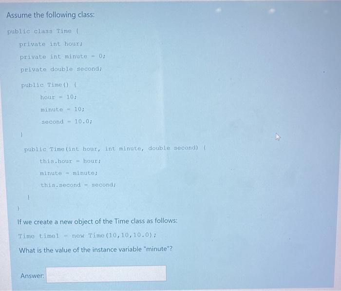 Solved A synonym of "instance variable" is: Select one: a. | Chegg.com