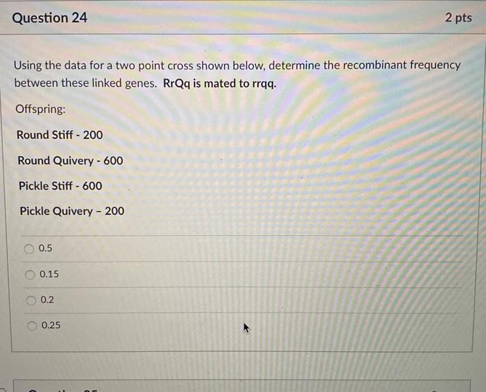 Solved Question 24 2 pts Using the data for a two point | Chegg.com