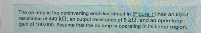 Solved The op amp in the noninverting amplifier circuit in | Chegg.com