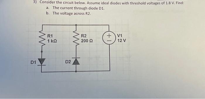 Solved 3) Consider the circuit below. Assume ideal diodes | Chegg.com