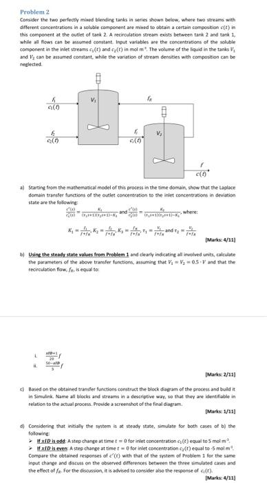 Solved Problem 2 Consider the two perfectly miked blending | Chegg.com