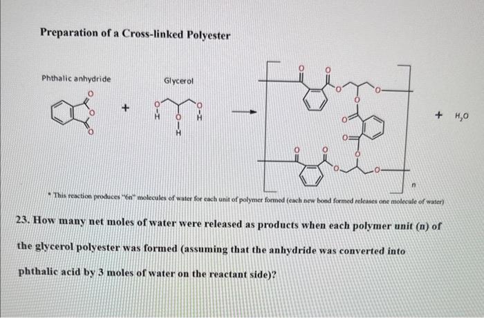 Solved Preparation of a Cross-linked Polyester Phthalic | Chegg.com