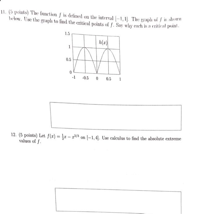Solved 11. (5 points) The function is defined on the | Chegg.com