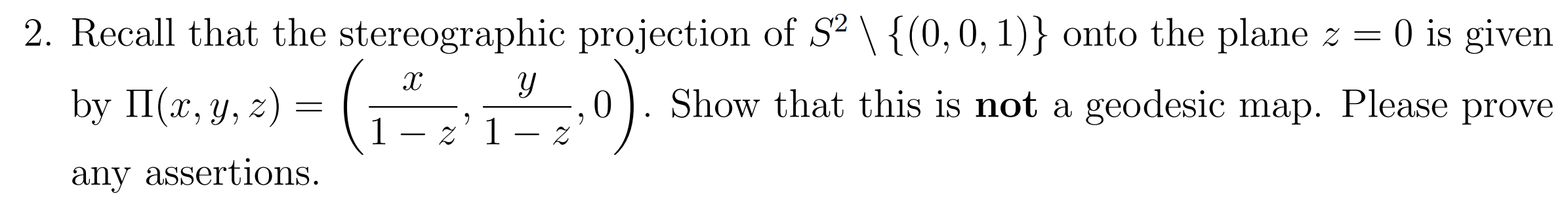 Solved Recall that the stereographic projection of | Chegg.com