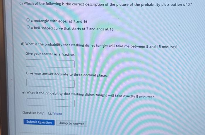 Solved rv X= washing dishes rv X=a uniform distribution rX= | Chegg.com