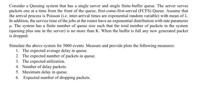 Solved Consider a Queuing system that has a single server | Chegg.com