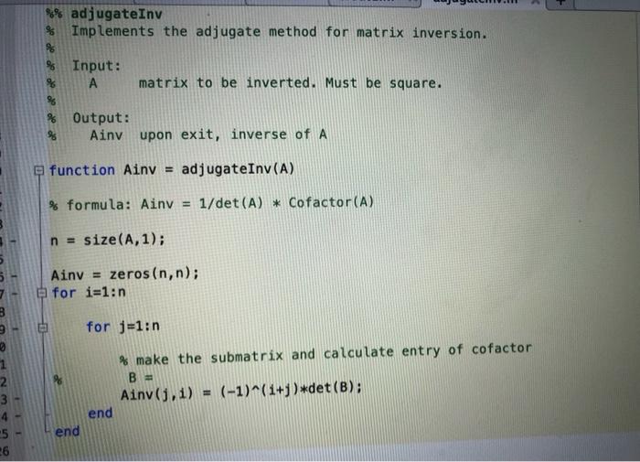 Solved 5 ADJUGATE METHOD For comparison, let's also | Chegg.com