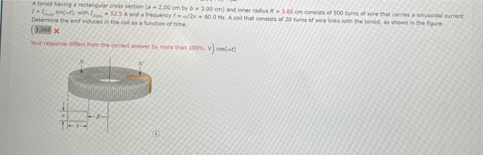 Solved AV H04 A toroid having a rectangular cross section (a | Chegg.com