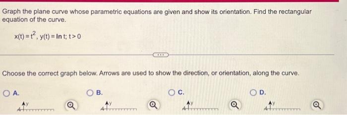 Solved Graph the plane curve whose parametric equations are | Chegg.com