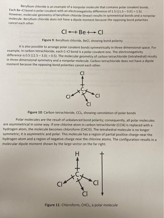 Solved Part c: Bonding and Polarity In this experiment you | Chegg.com