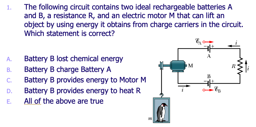 Solved The following circuit contains two ideal rechargeable | Chegg.com