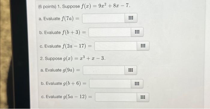 Solved Suppose f(x)=9x2+8x−7 | Chegg.com