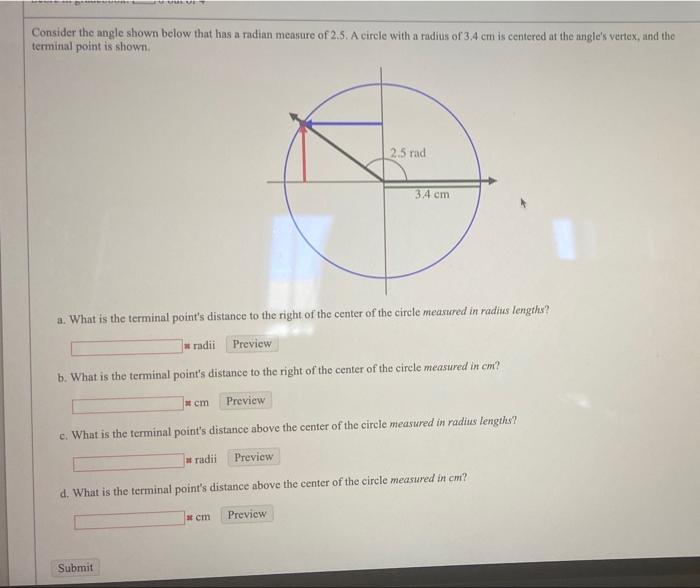 [Solved]: Consider the angle shown below that has a radian