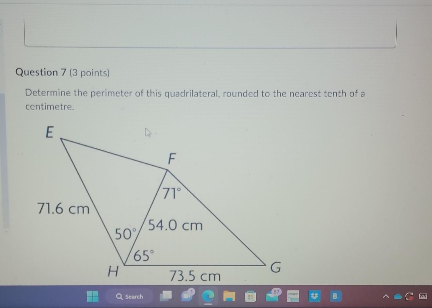 Solved Determine the perimeter of this quadrilateral, | Chegg.com