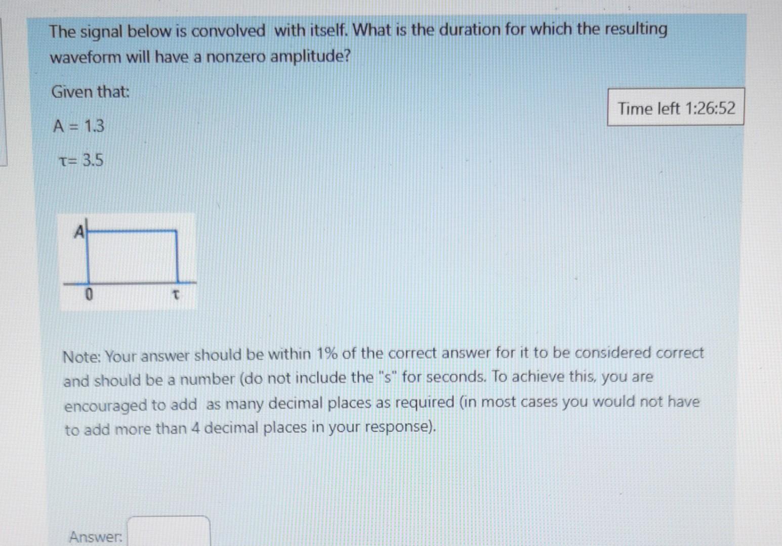Solved The signal below is convolved with itself. What is | Chegg.com