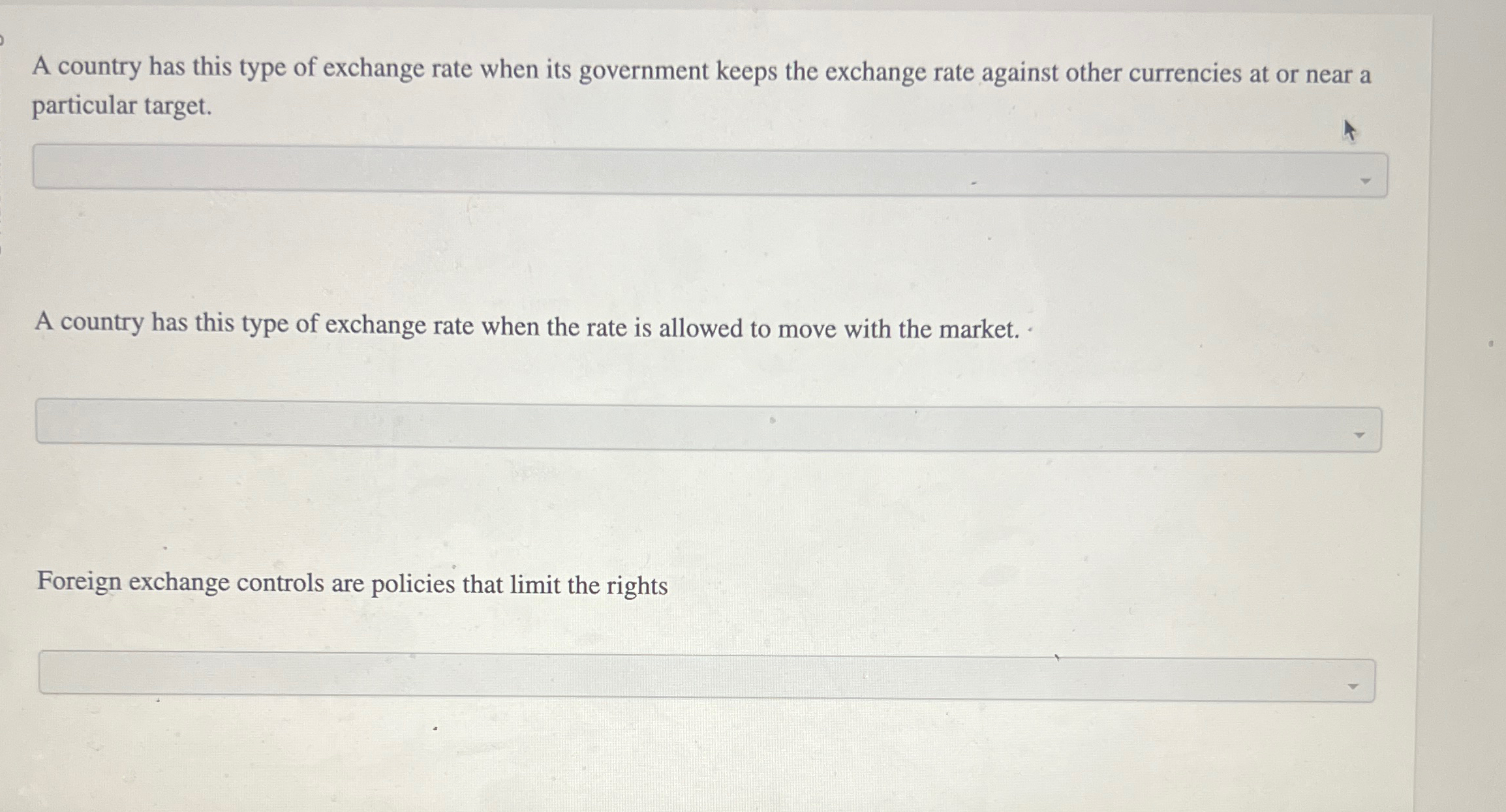 Solved A country has this type of exchange rate when its | Chegg.com
